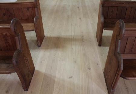 Swettenham Chapel Oak Wood Floor Installation by Ashley Flooring